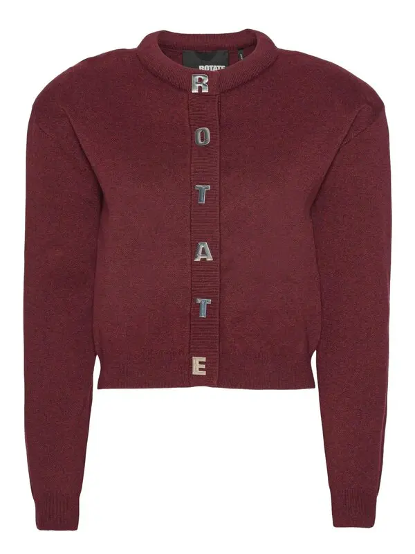 ROTATE BY BIRGER CHRISTENSEN Long Sleeve Knit Cardigan - Red