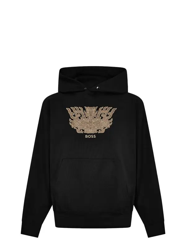Hugo Boss Embroidered Hoodie - Black