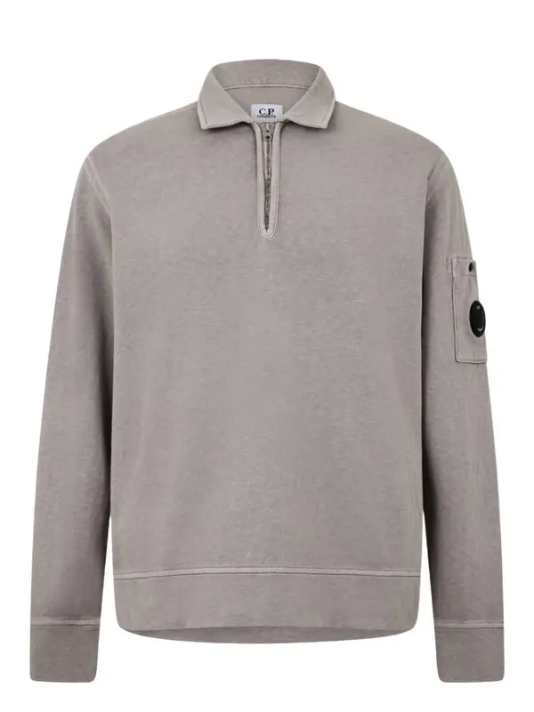 C.P. COMPANY 1/4 Zip Fleece Sweatshirt - Gray