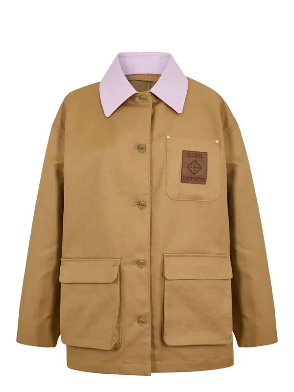 Casablanca Tan Blazer With Contrasting Collar - Brown