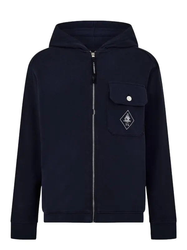 C.P. COMPANY Zip Up Hooded Jacket - Black