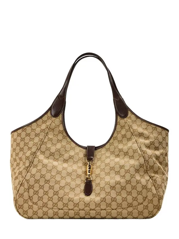 Gucci Gg Monogram Canvas Tote Bag - Brown