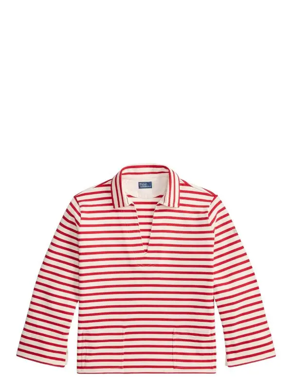 Polo Ralph Lauren Striped Long Sleeve Polo Shirt - White