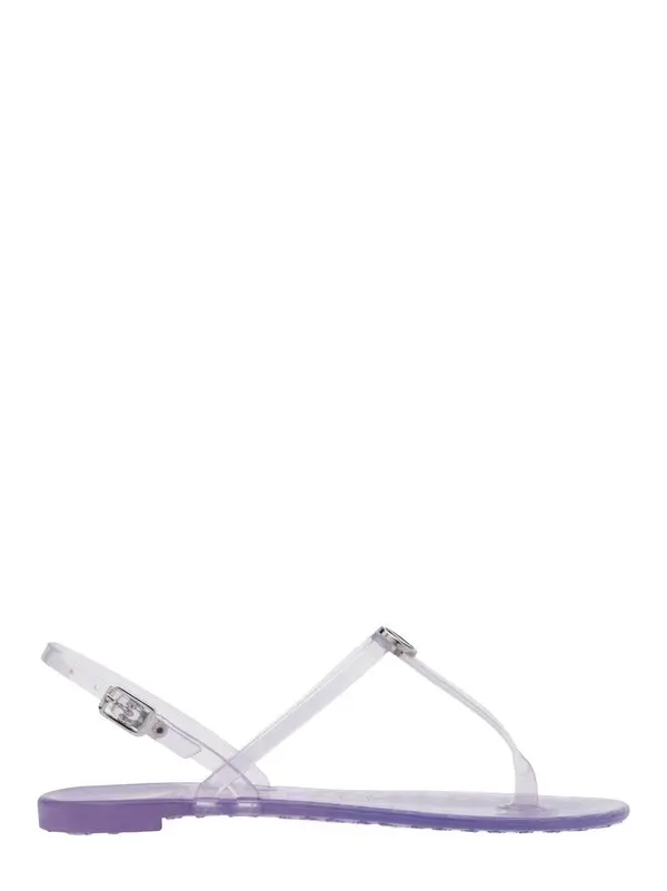 Valentino Garavani Flat Thong Sandals With Logo Detail - White