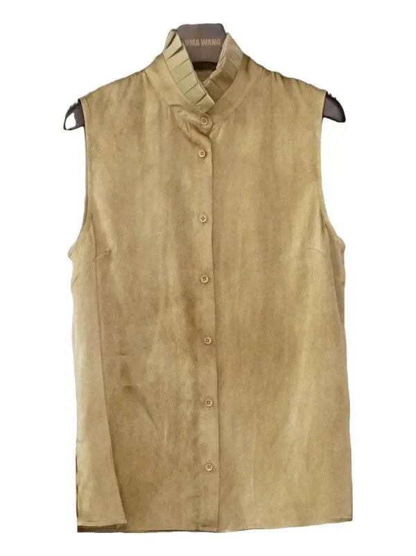 UMA WANG Sleeveless Shirt With Mandarin Collar - No