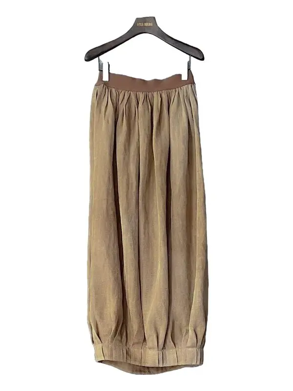 UMA WANG Minimalist Midi Skirt - Tan