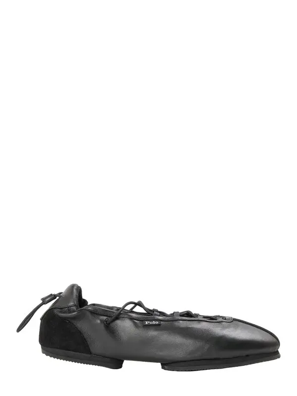 Polo Ralph Lauren Lace Up Ballet Flats - Black