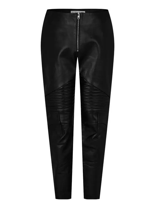 Bottega Veneta Leather Moto Pants - Black