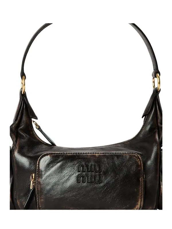 Miu Miu Leather Shoulder Bag - Black