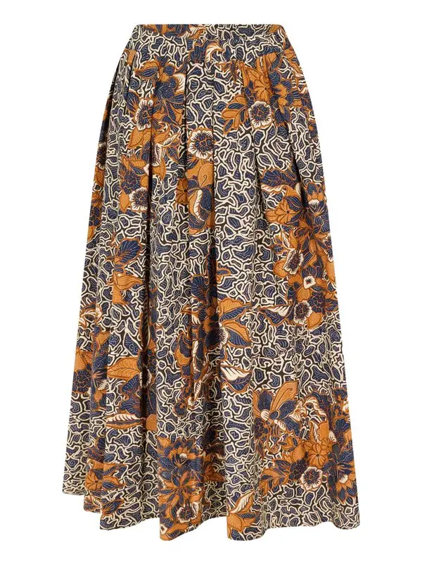 Max Mara Printed Midi Skirt - Multicolor