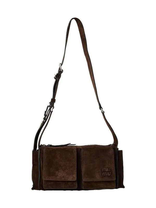 Miu Miu Suede Crossbody Bag - Black