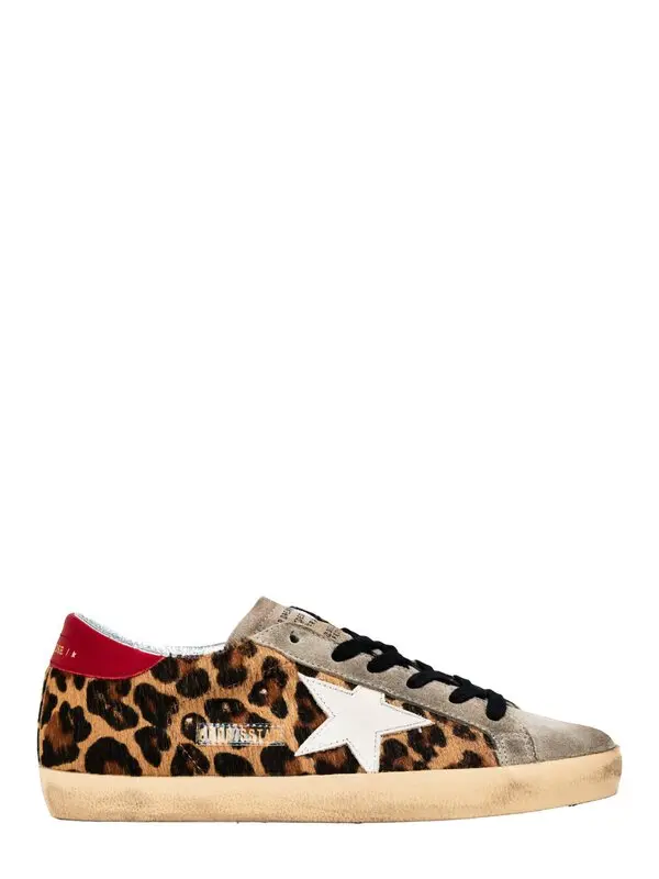 GOLDEN GOOSE Leopard Print Leather Sneakers - Nude