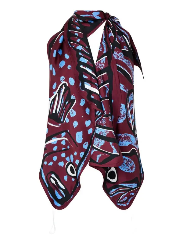 Bottega Veneta Fish Silk Twill Top - Red