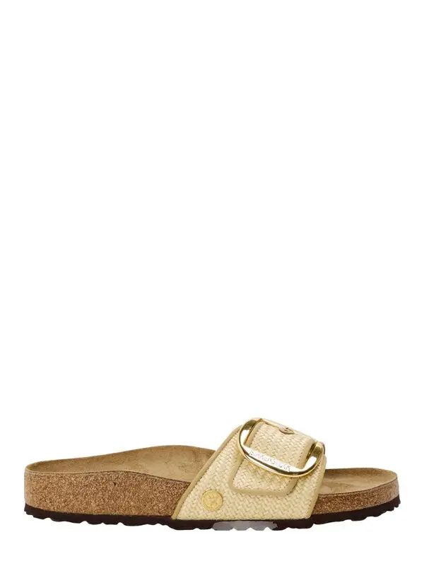 BIRKENSTOCK Raffia Single Strap Slides - Brown
