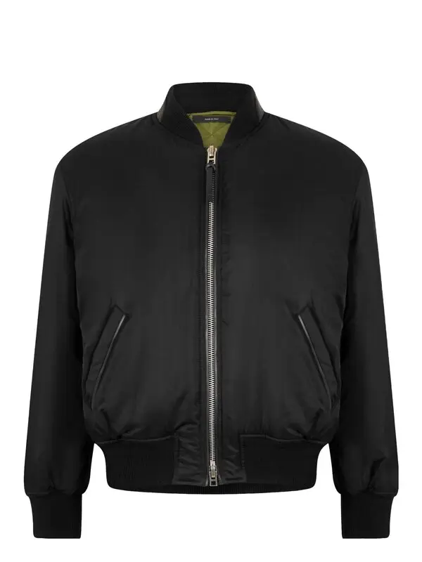 TOM FORD Lightweight Satin Bomber Jacket - Black