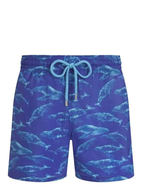 Vilebrequin Elastic Waist Swimming Trunks With Drawstring - Blue