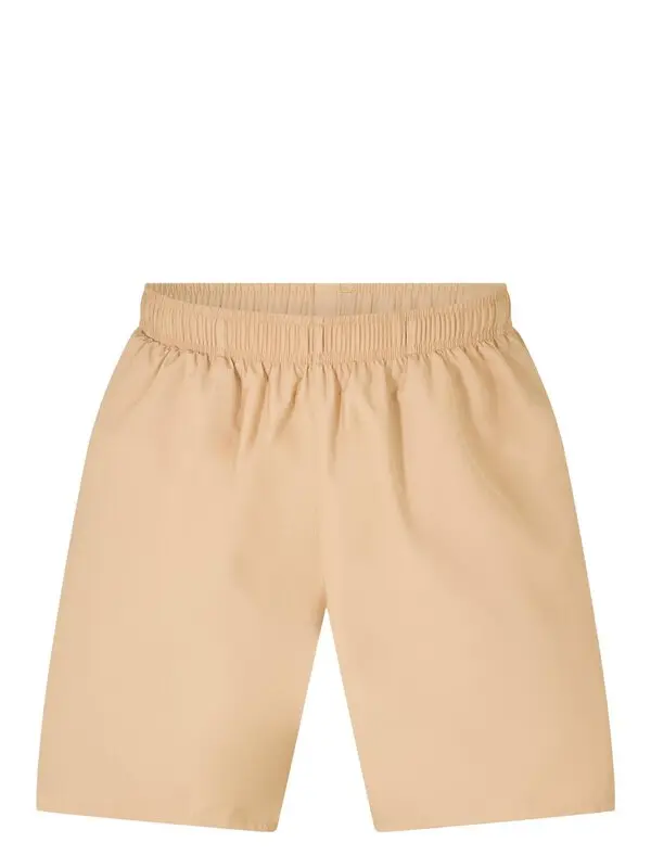 Lacoste Elastic Waistband Athletic Shorts With Crocodile Logo - Nude