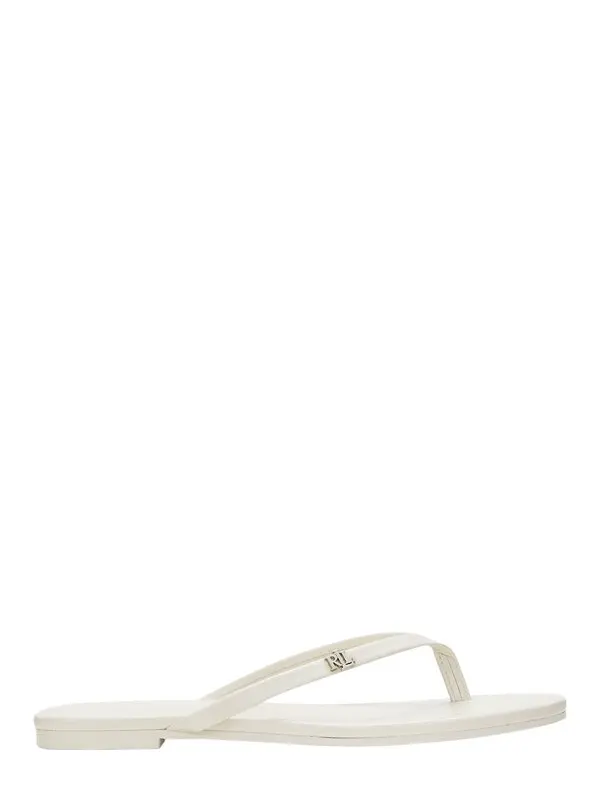 Ralph Lauren Logo Detail Flip Flops - White