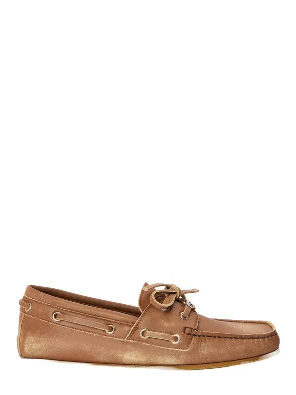 Gucci Simple Lace-up Boat Shoes - Brown
