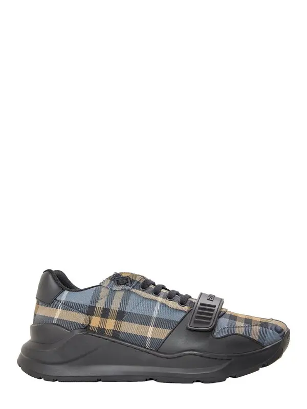 Burberry Checked Lace-up Sneakers - Black