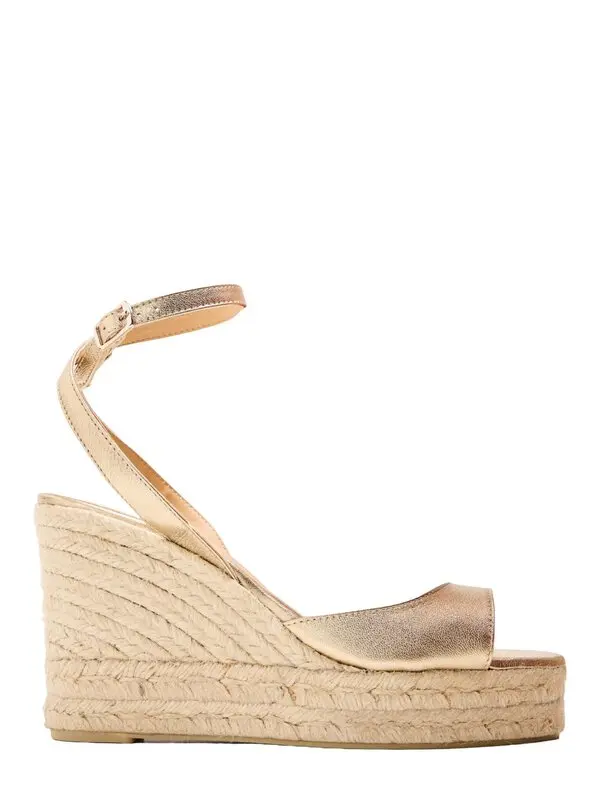 CastaÑer Espadrille Wedge Sandals With Ankle Strap - Nude