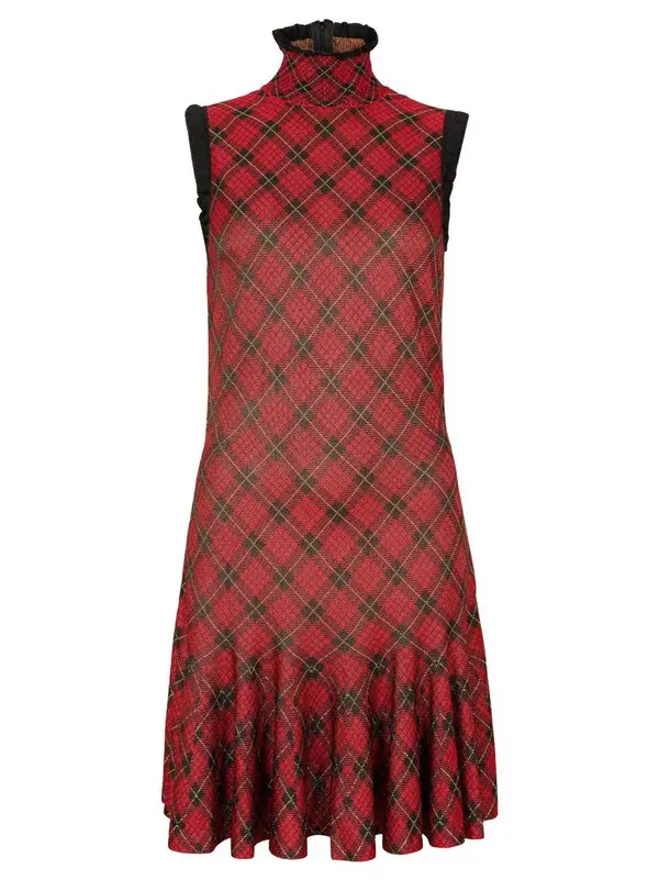 Alexander McQueen Tartan Mini Dress - Red