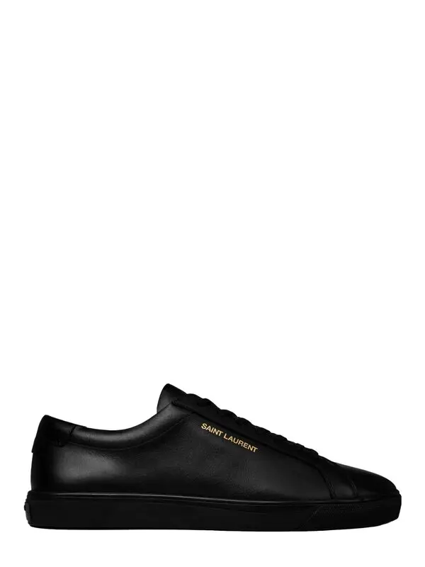 Saint Laurent Leather Low Top Sneakers - Black