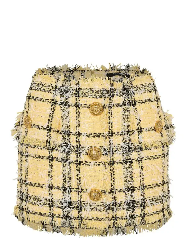 Balmain Glitter Tweed Mini Skirt - Nude