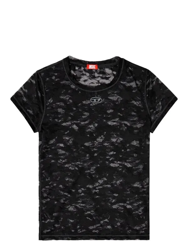 DIESEL® Short Sleeve Lace T-shirt - Black