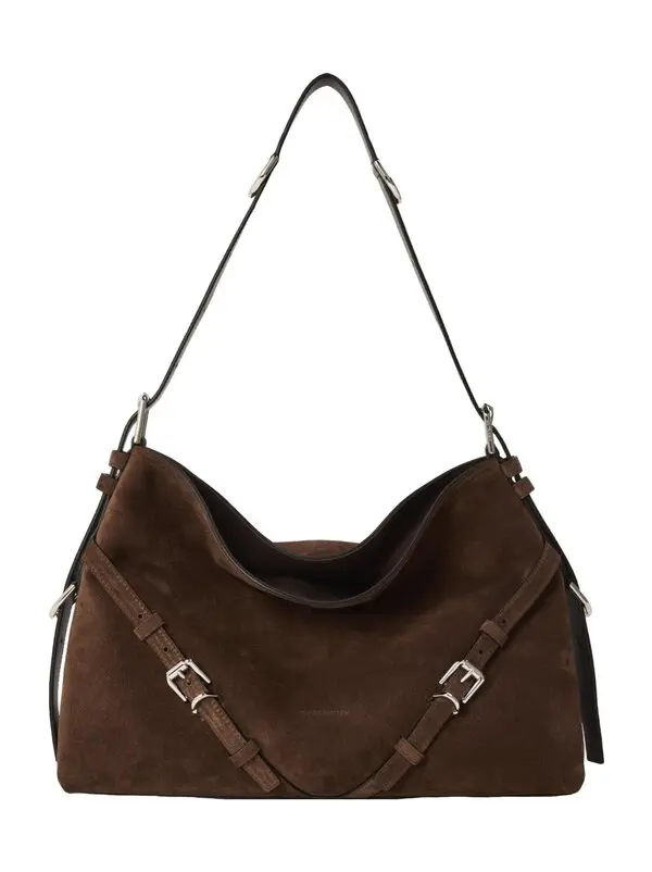 Givenchy Suede Voyou Shoulder Bag - Brown