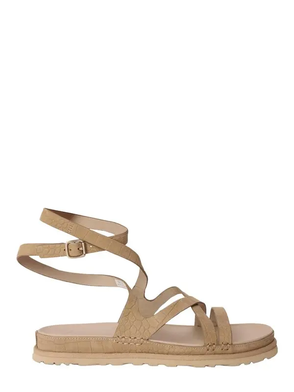 UGG Goldengaze Wraparound Flat Sandals - Nude