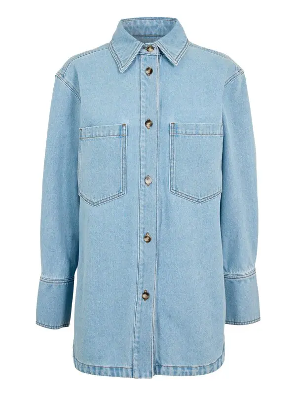 JOSEPH Button-down Denim Shirt - Ice-blue