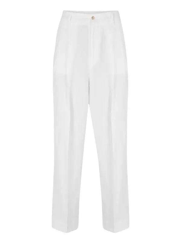 Dolce & Gabbana Linen Loose Long Pants - White