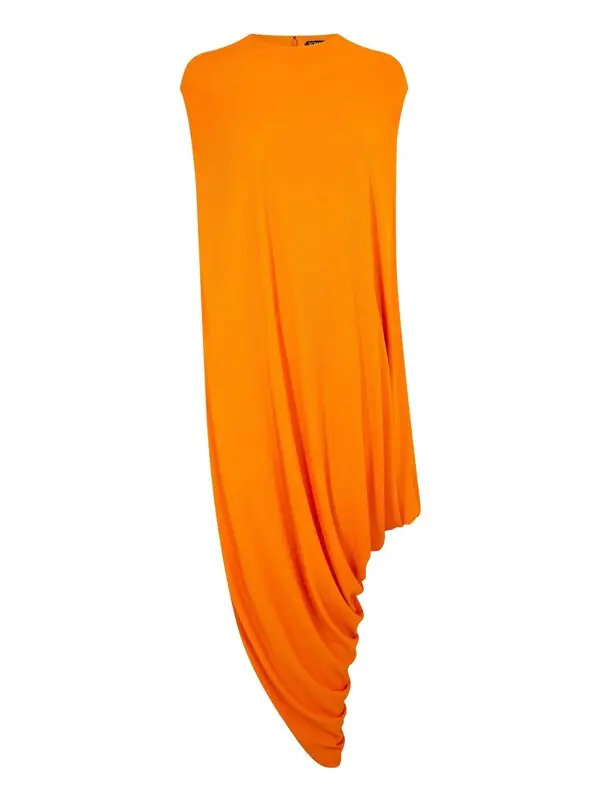 TOM FORD Sleeveless Tunic Top With Draped Hem - Orange