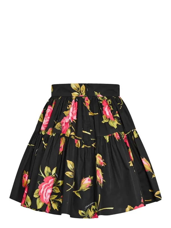 Dolce & Gabbana Floral Midi Skirt - Black