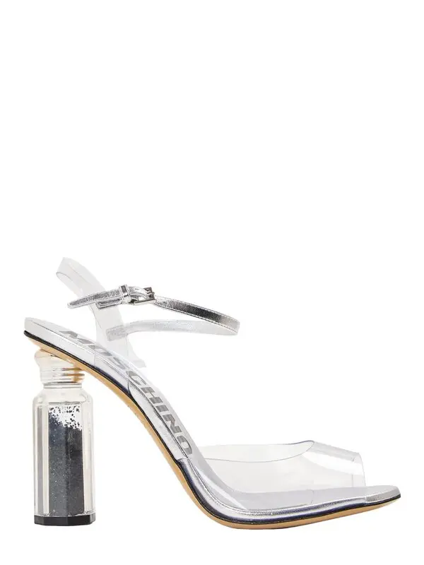 Moschino Open Toe Buckled High Heeled Sandals - White