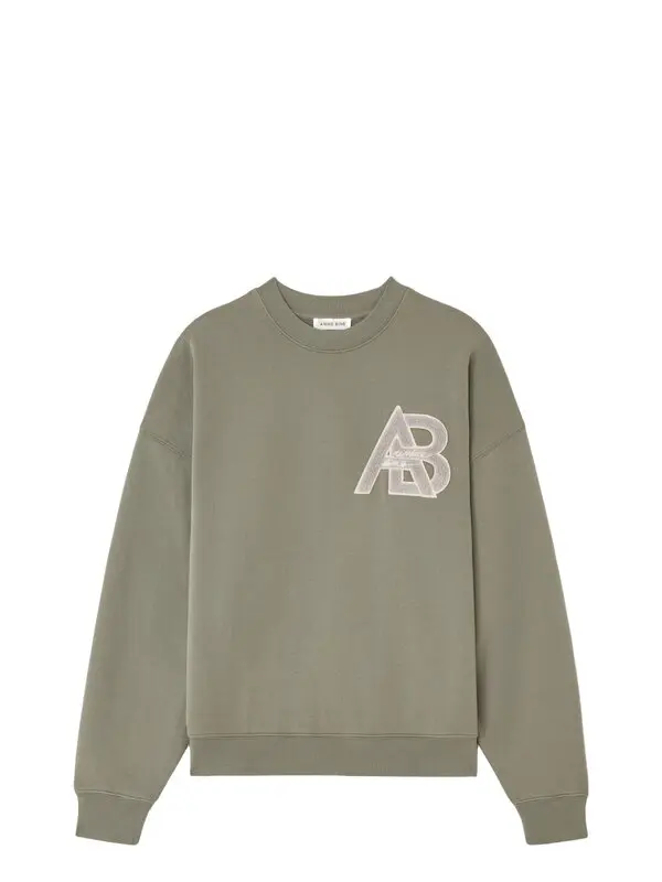 ANINE BING Crew Neck Sweatshirt With Logo Detail - No