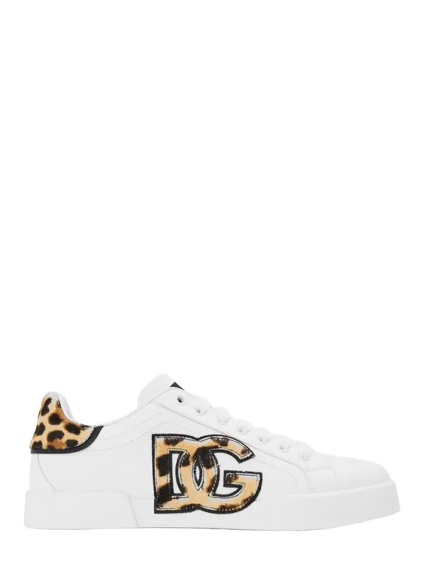 Dolce & Gabbana Logo Detail Round Toe Sneakers - White