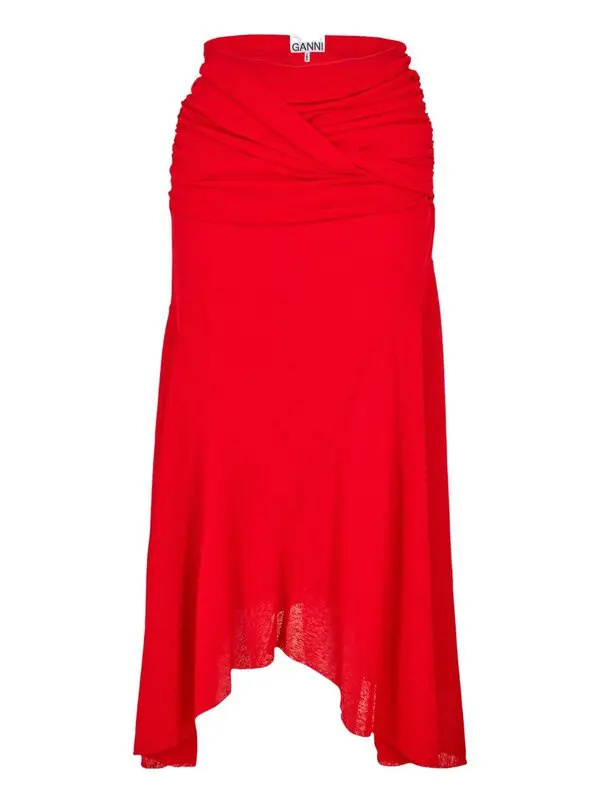 GANNI Comfy Stretch Skirt - Red