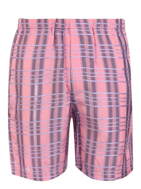 Gucci Straight-leg Plaid Shorts - Pink