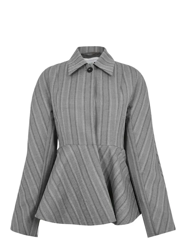 Stella McCartney Cropped Shirt With Flared Hem - Gray