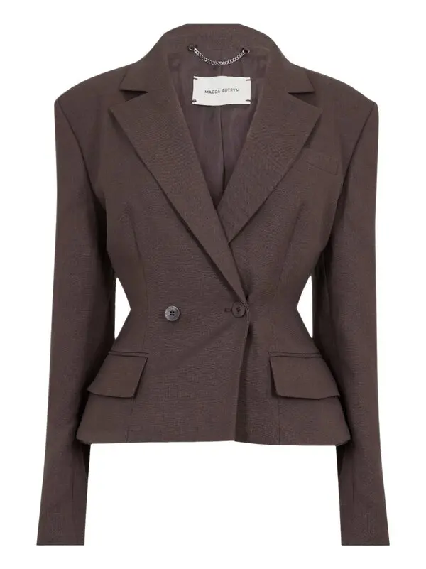 Magda Butrym Double Breasted Blazer - Brown