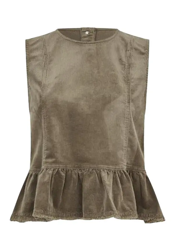 Baum Und Pferdgarten Sleeveless Ruffled Hem Top - Brown