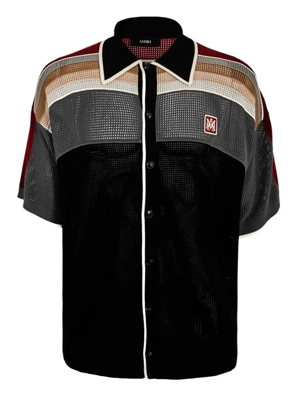 Amiri Knitted Short Sleeve Top - Black