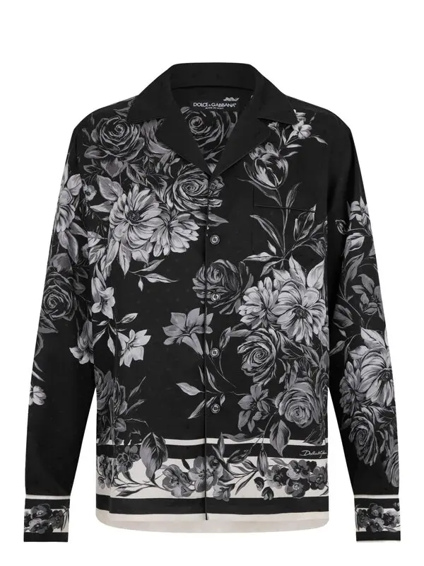 Dolce & Gabbana Long-sleeved Printed Shirt - Black