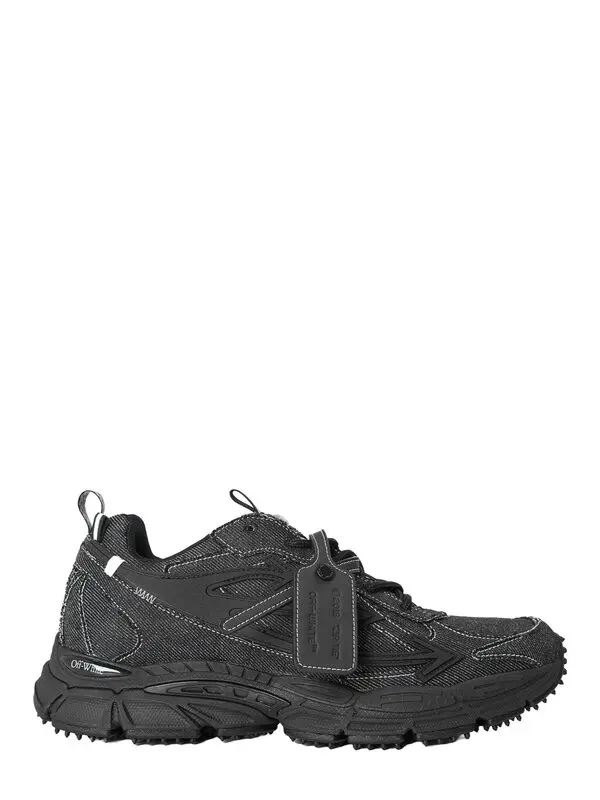 Off-White Textured Athletic Sneakers - Black