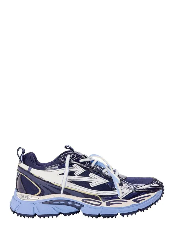 Off-White Low-top Athletic Sneakers With Heel Tab - Blue