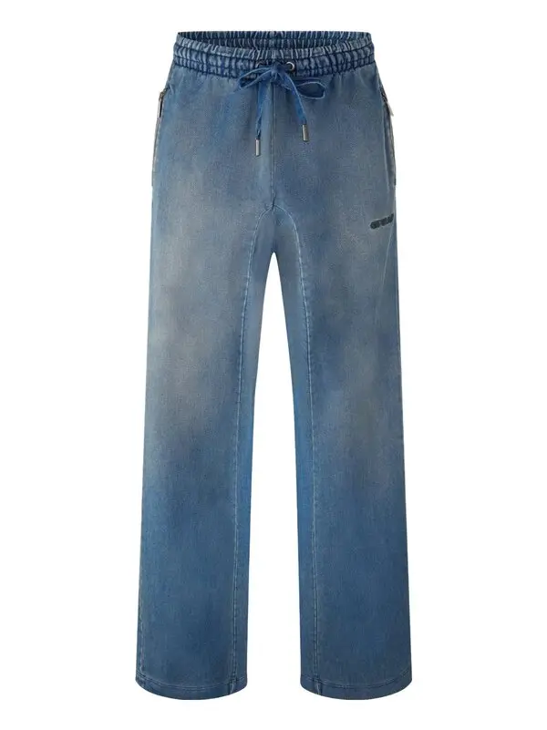 Off-White Loose Casual Pants - Blue