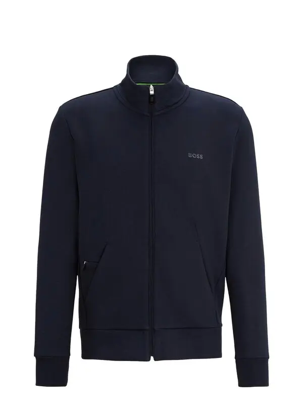 Hugo Boss Skaz Full-zip Fleece Hoodie - Black