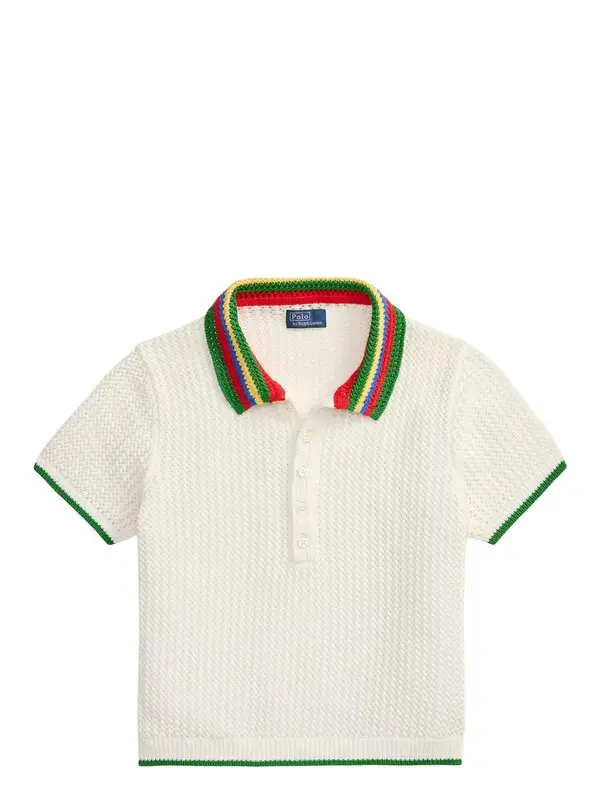 Polo Ralph Lauren Crocheted Short Sleeve Polo Shirt - No